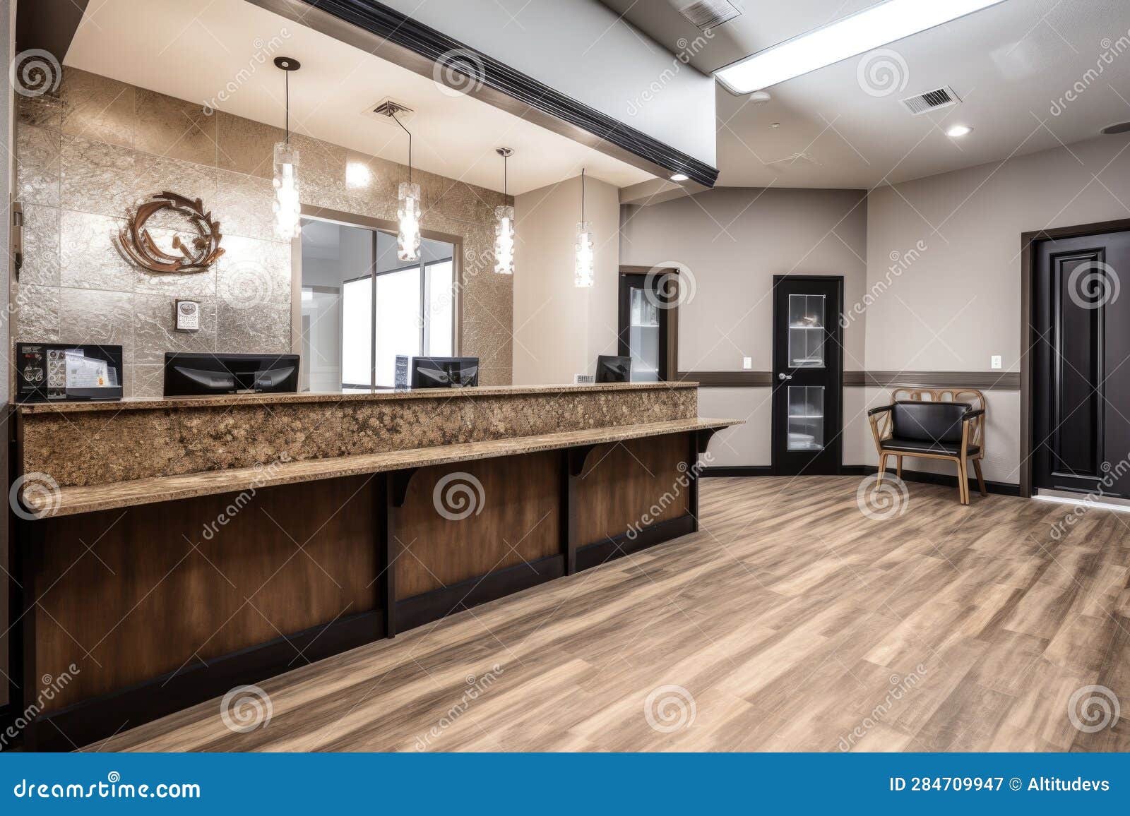 Organized and Methodical Reception Desk with a Clear View of the ...