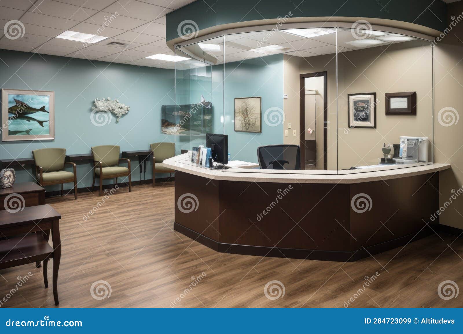 Organized And Methodical Reception Desk With A Clear View Of The ...