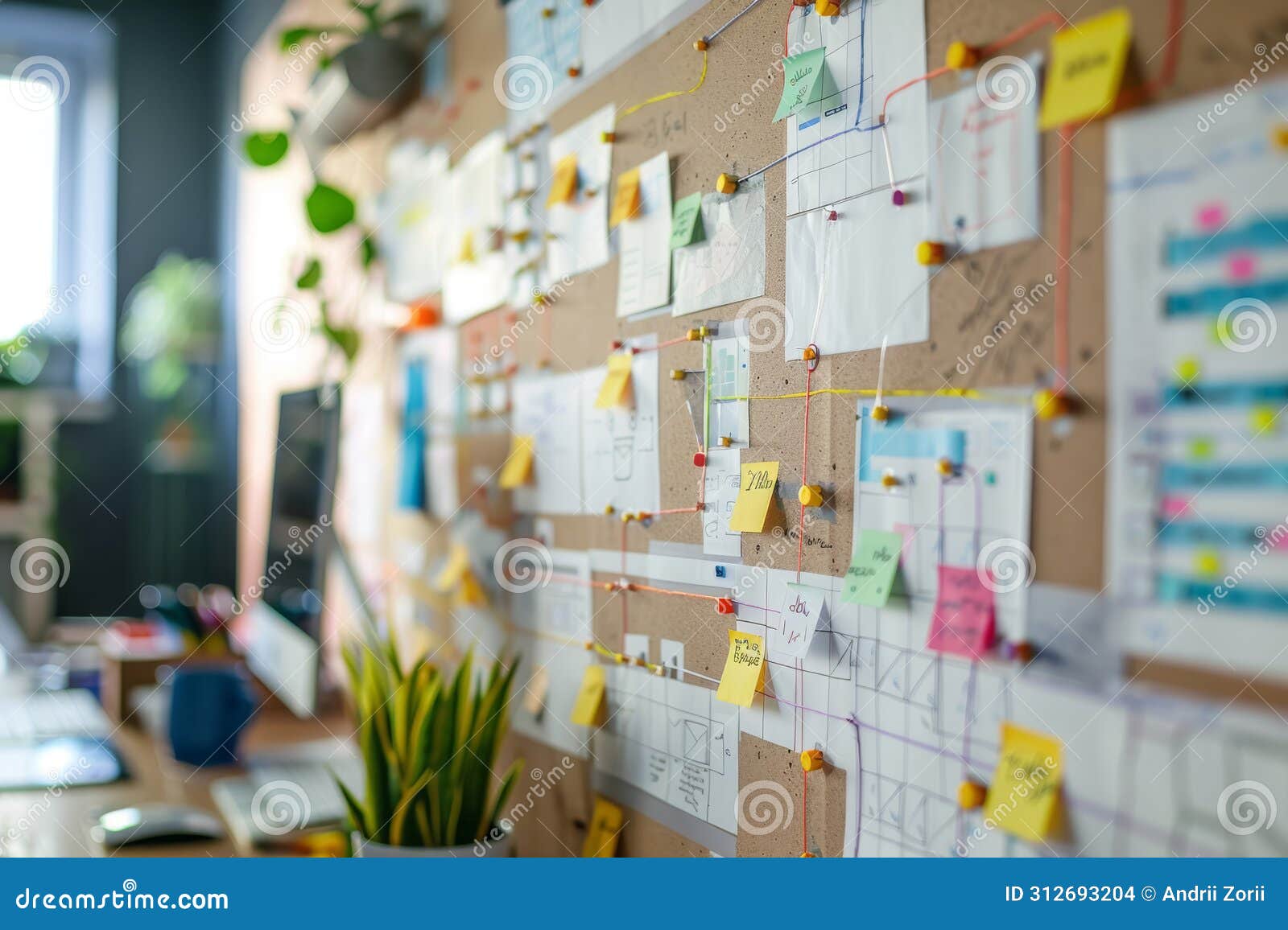 Organized Planning Board with Post-Its Stock Illustration ...
