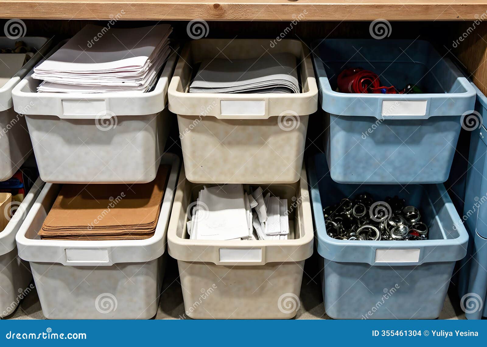 Organized Recycling Bins With Sorted Materials Royalty-Free Stock Image ...