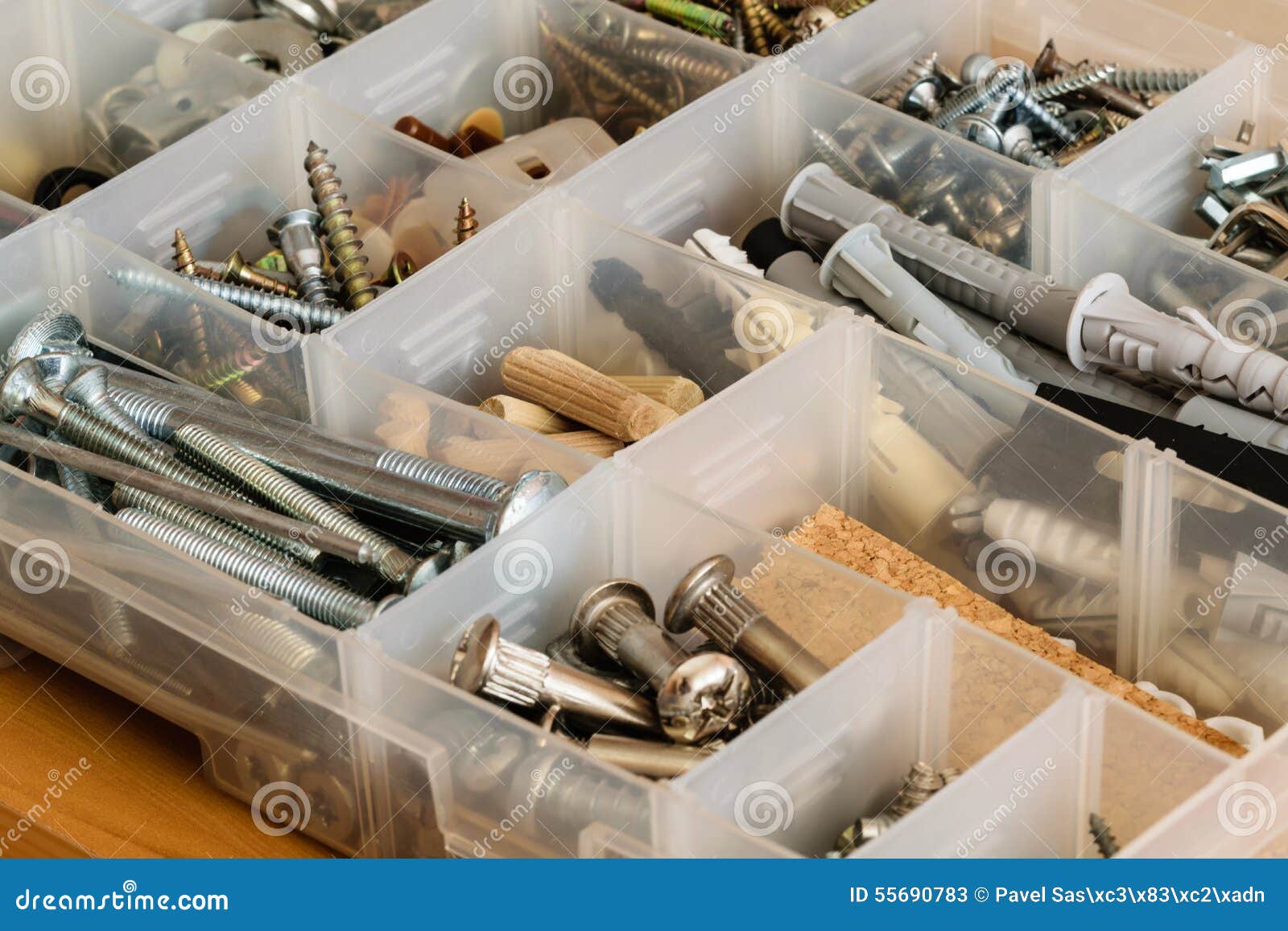 Organized Screws, Bolts, Nuts and Washers Stock Image - Image of ...