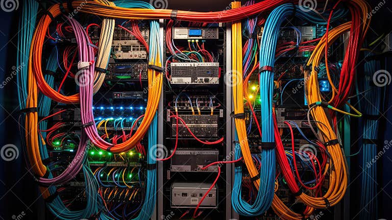 Organized Silver Back of Computer Stock Illustration - Illustration of ...