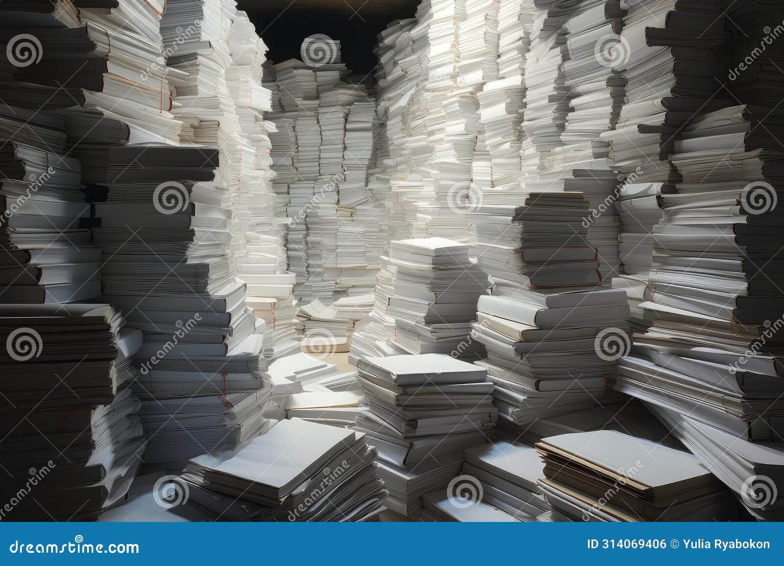 Organized Stack Paper Office File. Generate AI Stock Illustration ...