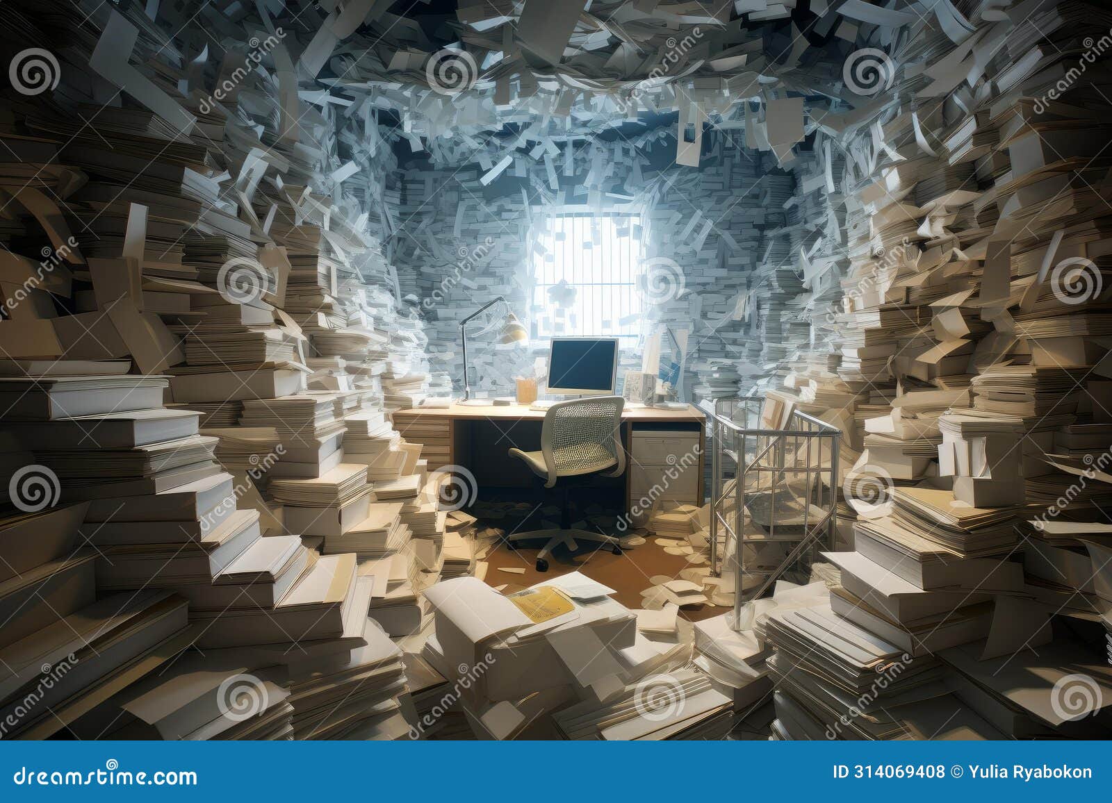 Organized Stack Paper Office File. Generate AI Stock Illustration ...