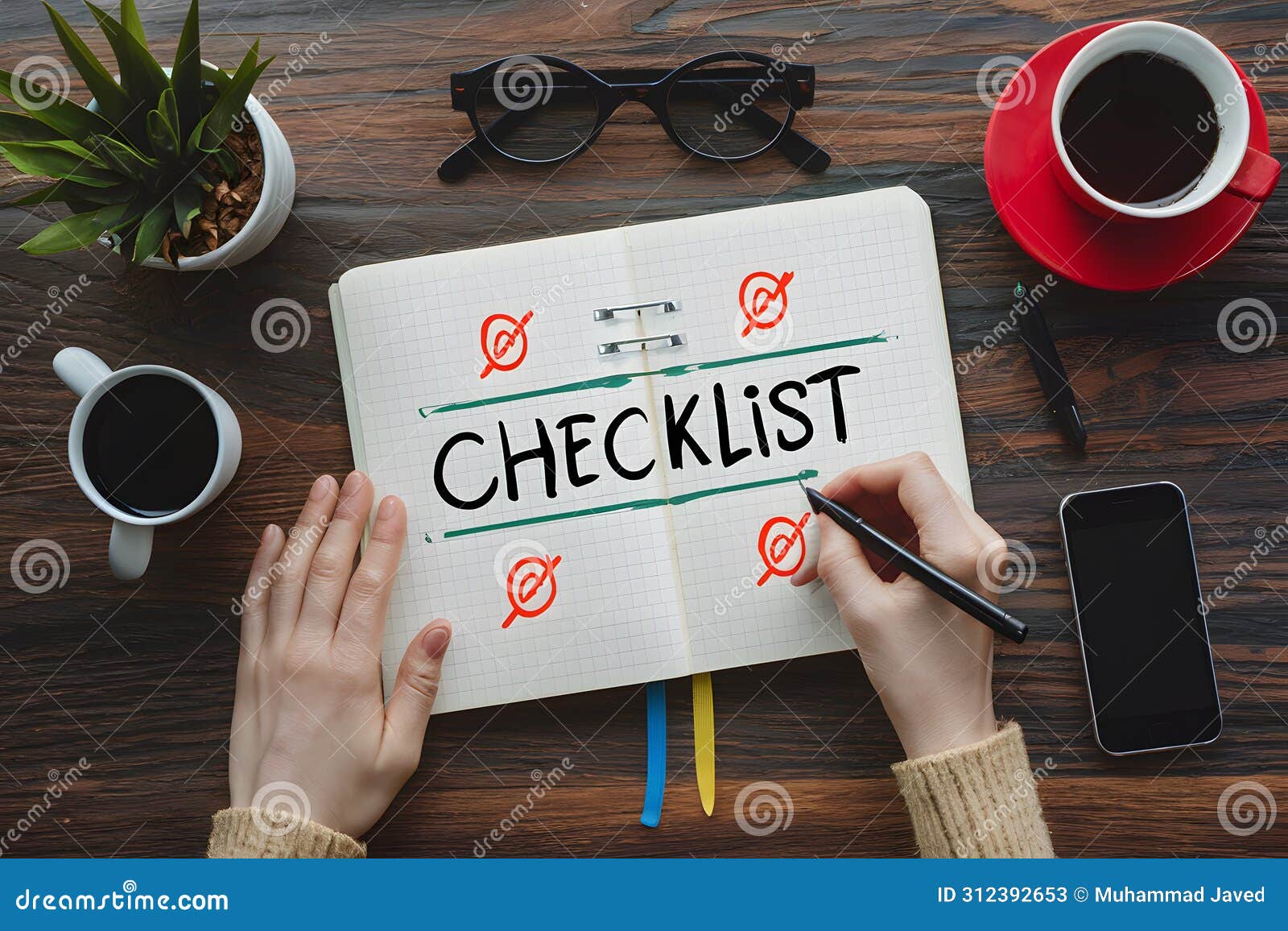 Organized Trip Preparation Blank Notebook Represents Travel Checklist ...