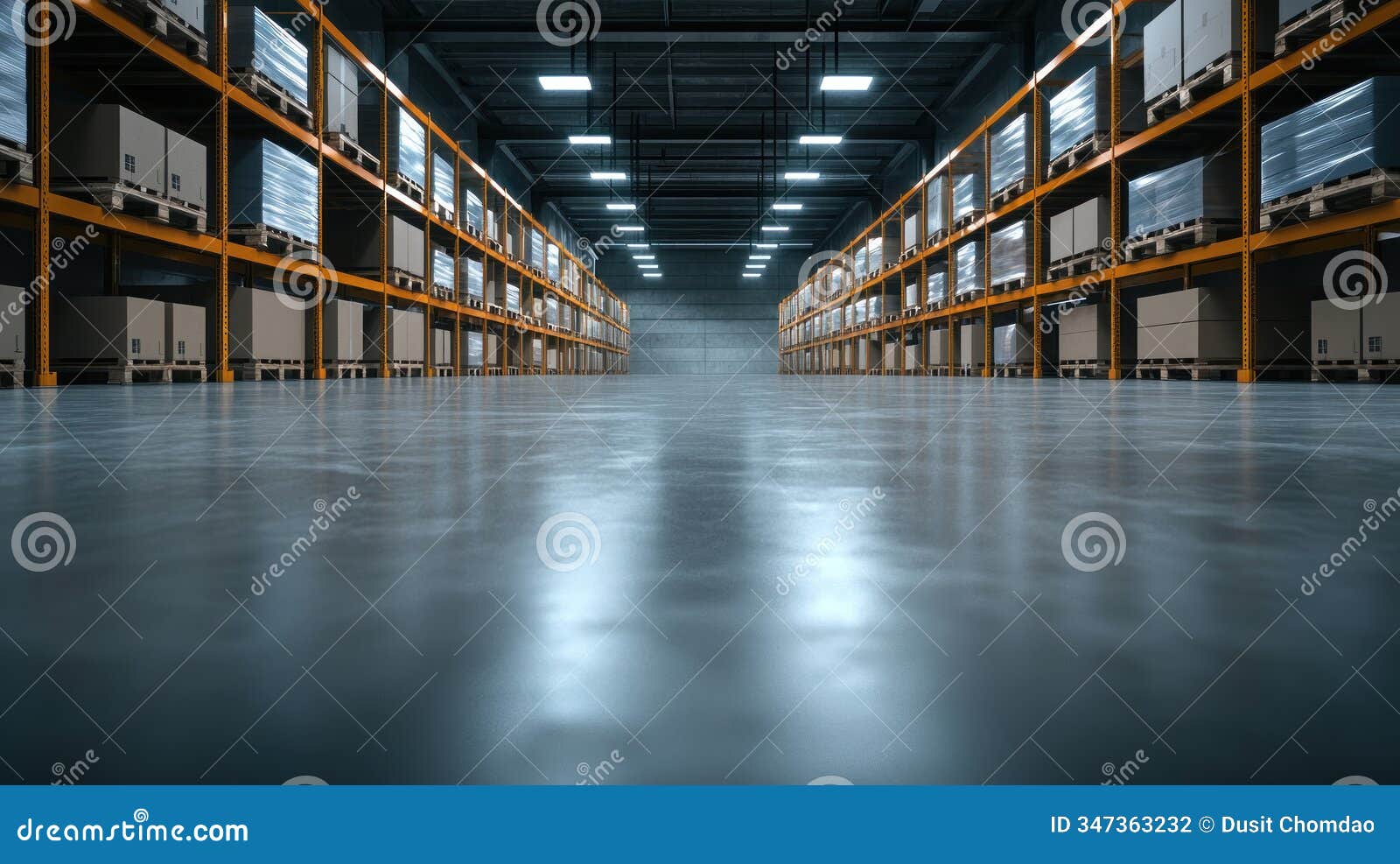 Organized Warehouse Aisles with Visible Stock and Clear Floor Space ...