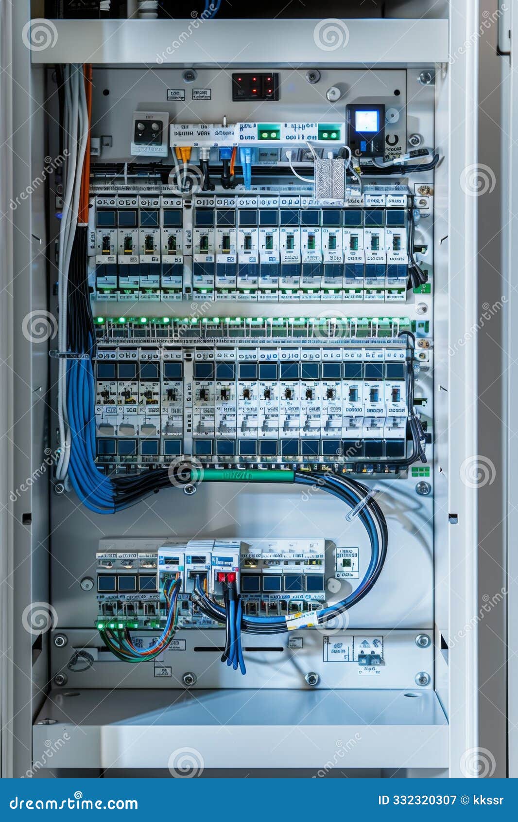 Electric Switchboard With Mounted Devices Vector Illustration | CartoonDealer.com #345076244