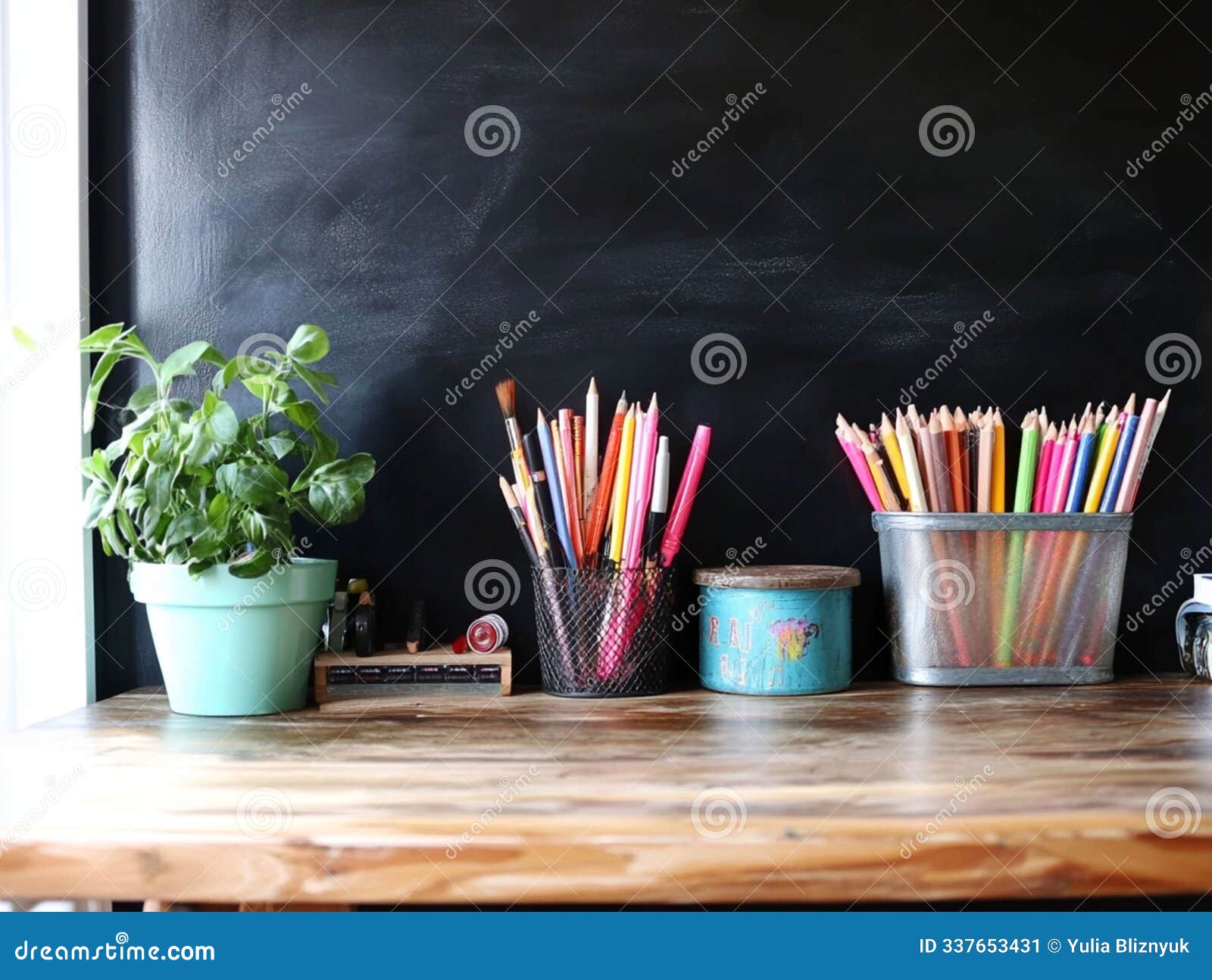 Organized Workplace with a Drawing Board Stock Illustration ...