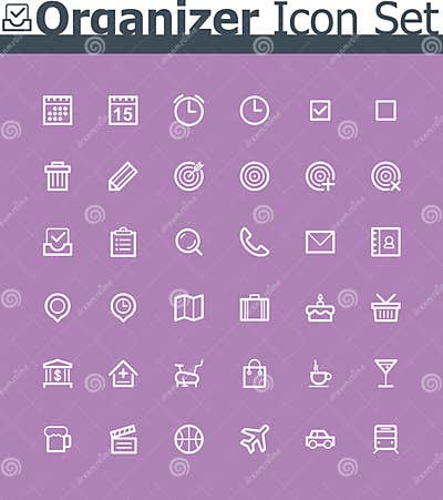 Organizer icon set stock vector. Illustration of operating - 35670291