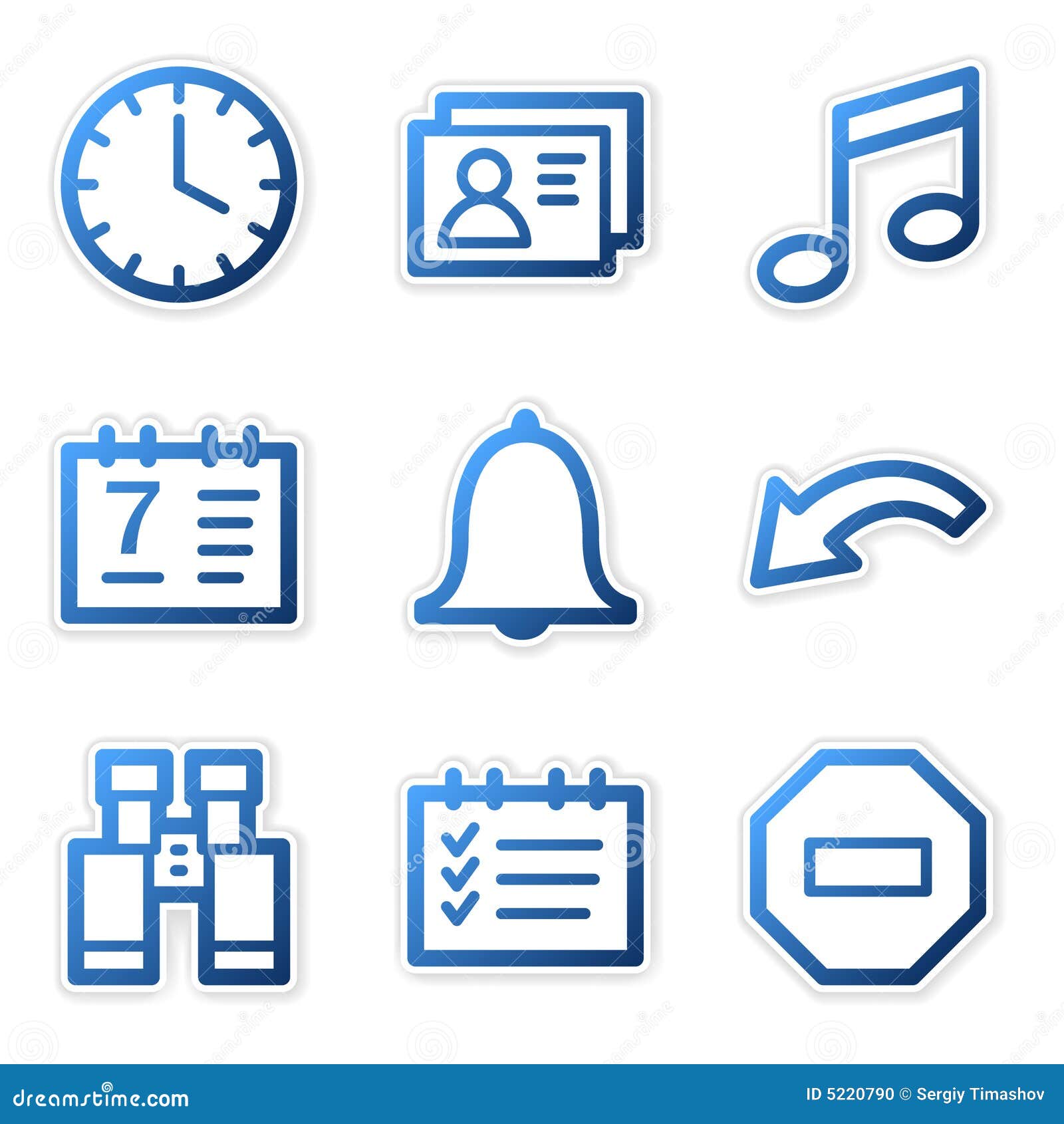 Organizer Icons, Blue Series Stock Vector - Illustration of icon ...