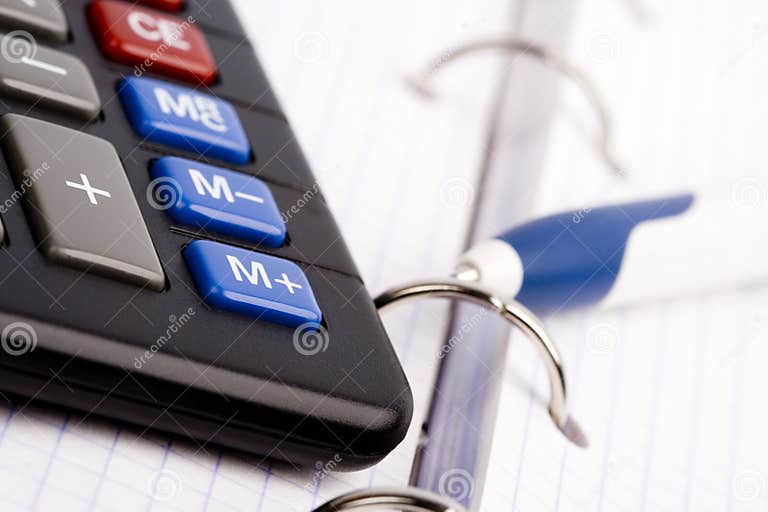 Organizer, Pen and Calculator Stock Image - Image of memo, comment ...