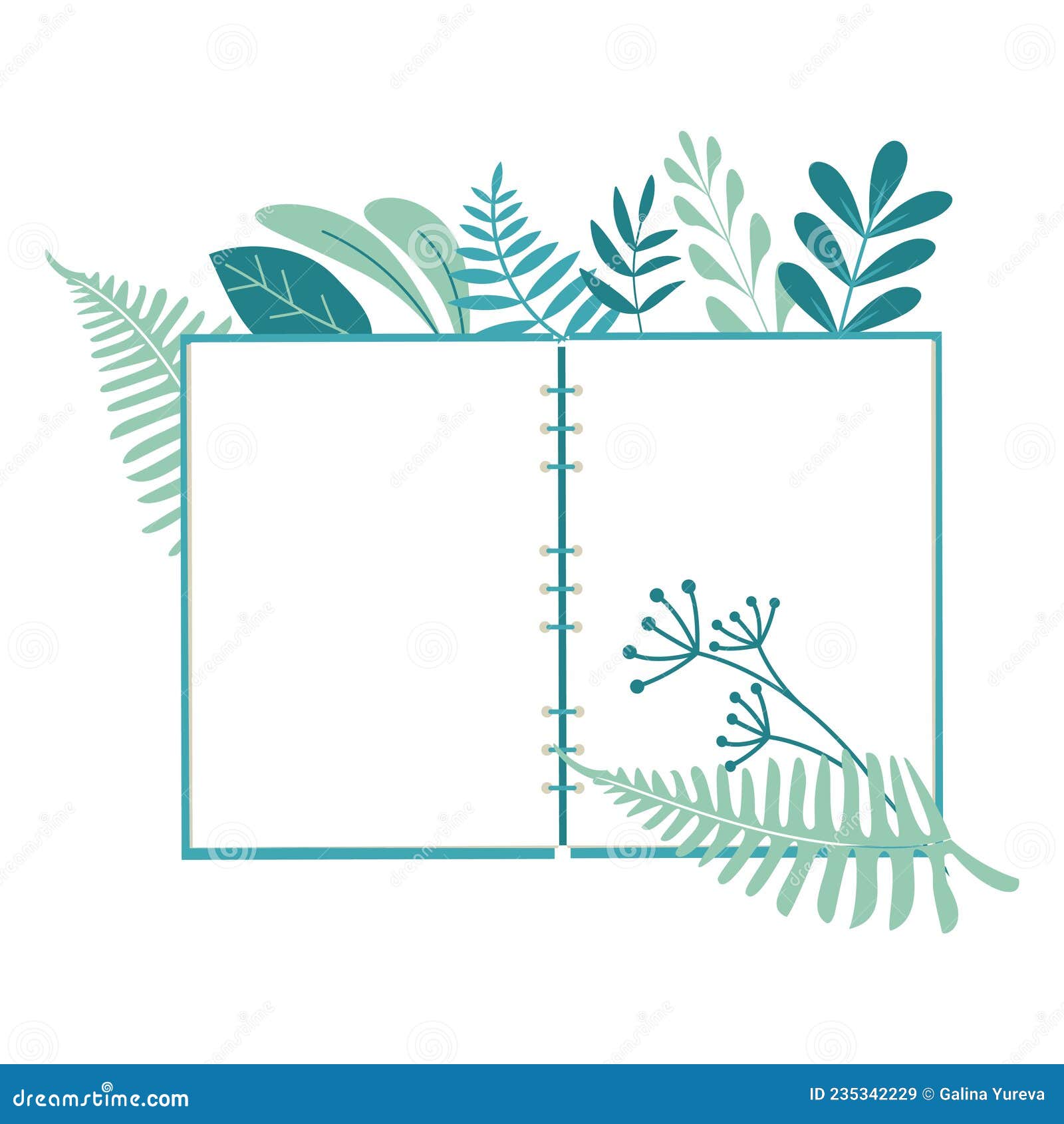 Organizer Template with Blank Pages Stock Vector - Illustration of ...