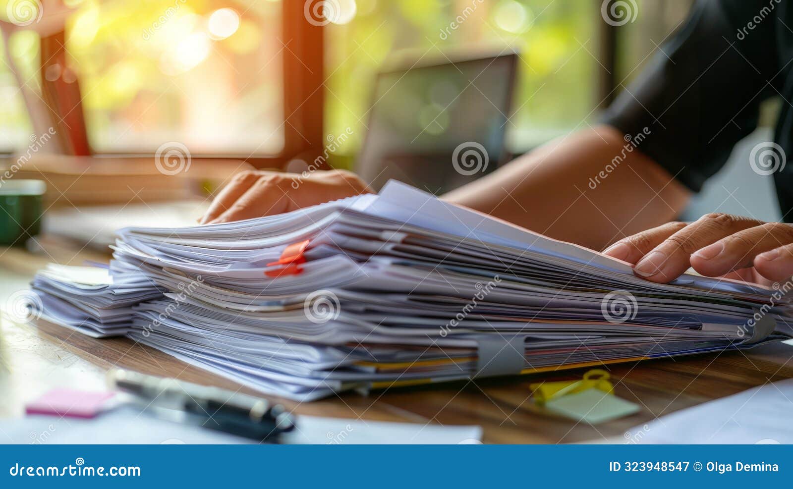 Organizing Business Documents in an Office Setting. Paperwork ...