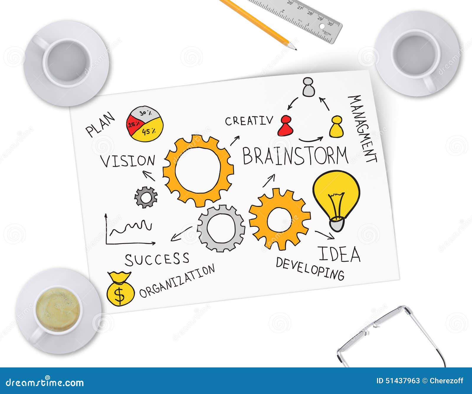 Organizing Business Plans And Schedules With Colorful Sticky Notes ...