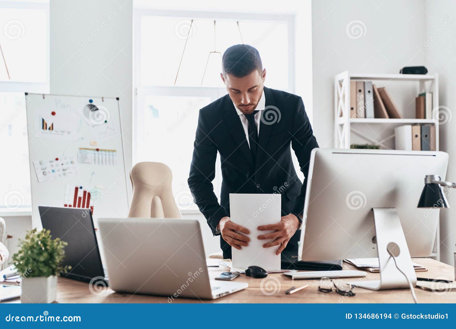 Organizing everything. stock photo. Image of document - 134686194