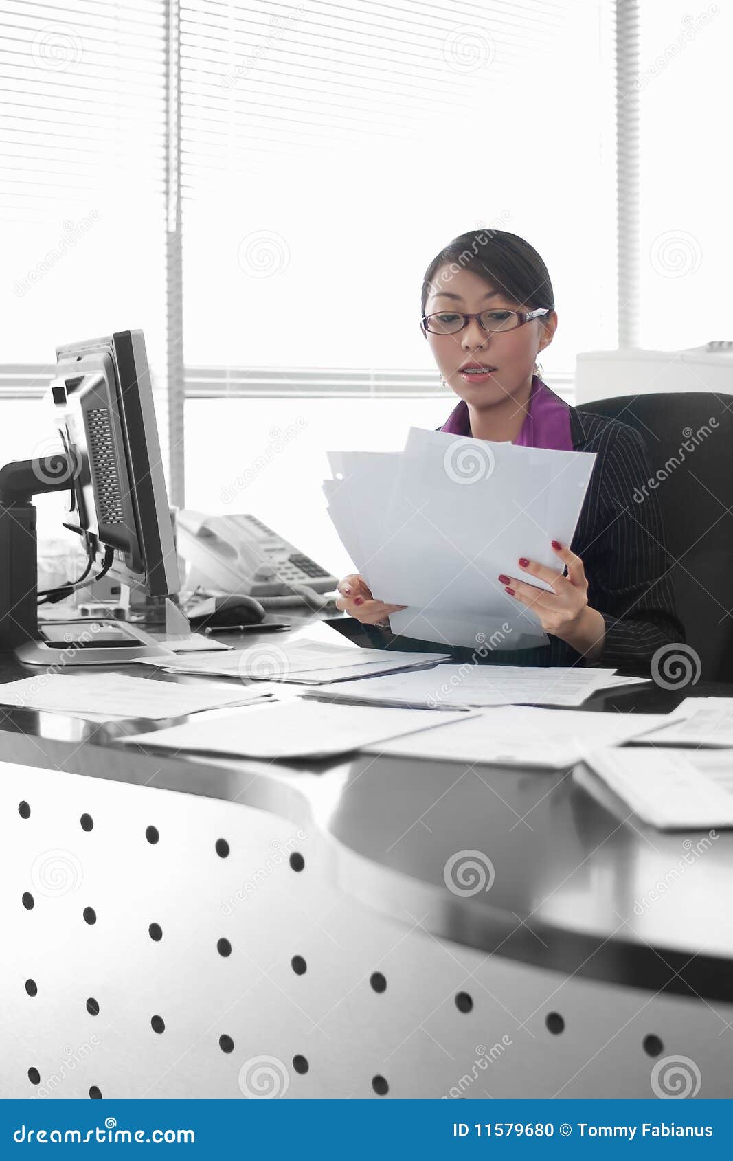 Organizing Files stock photo. Image of paper, work, woman - 11579680