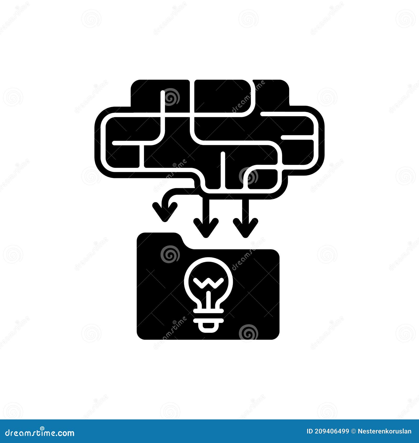 Organizing Information Black Glyph Icon Stock Vector - Illustration of ...