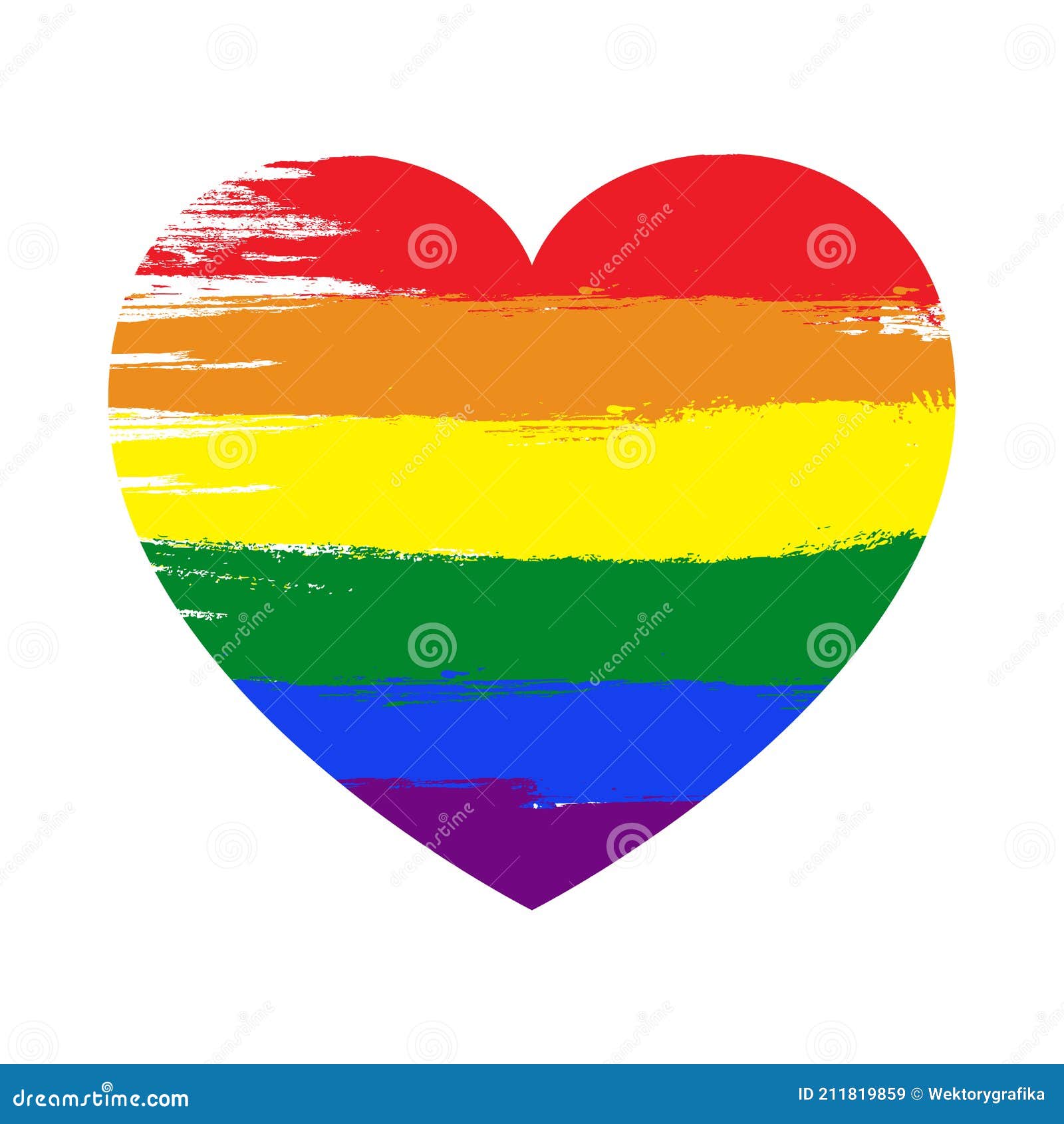 Orgullo Corazón Símbolo Lgbt En Colores Arcoíris Ilustración