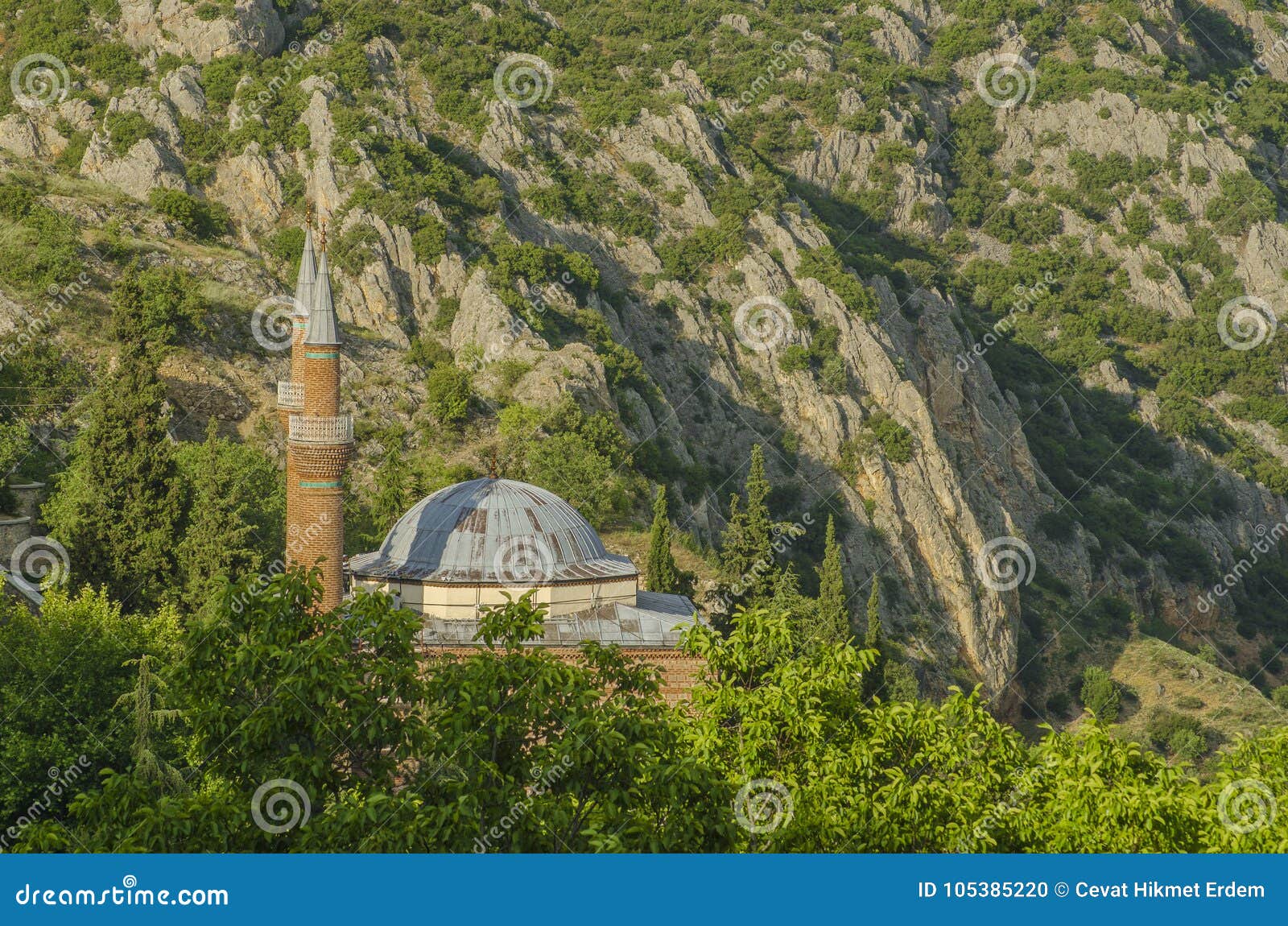 Orhan Gazi Mosque stock photo. Image of minaret, mosque - 105385220