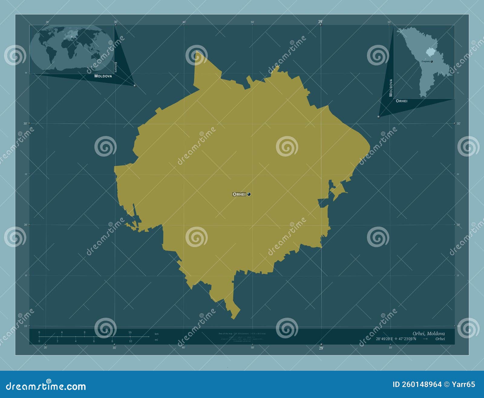 Orhei, Moldova. Solid. Labelled Points of Cities Stock Illustration ...