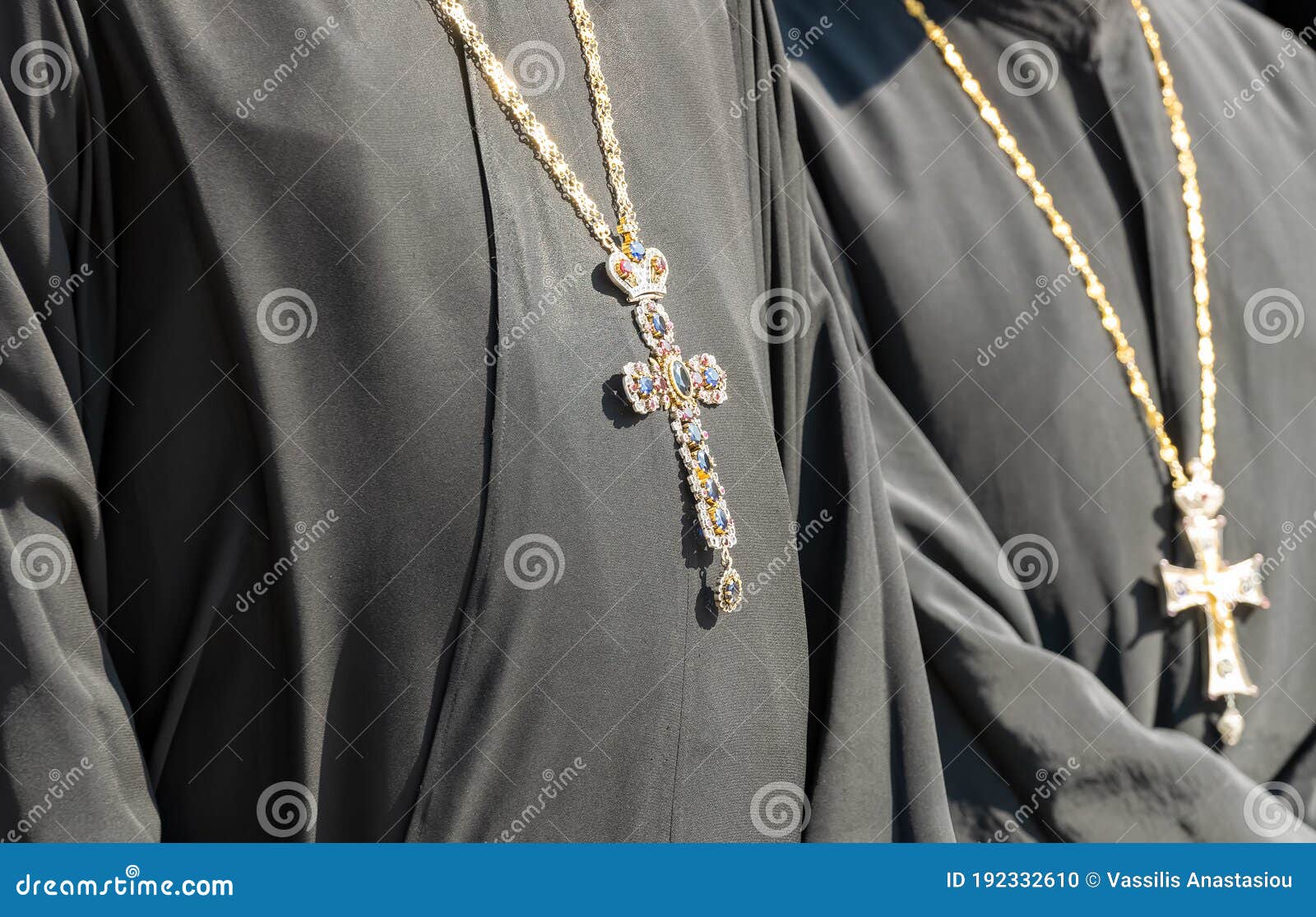 Orhodox Priest with a Cross in His Neck. Stock Photo - Image of ...