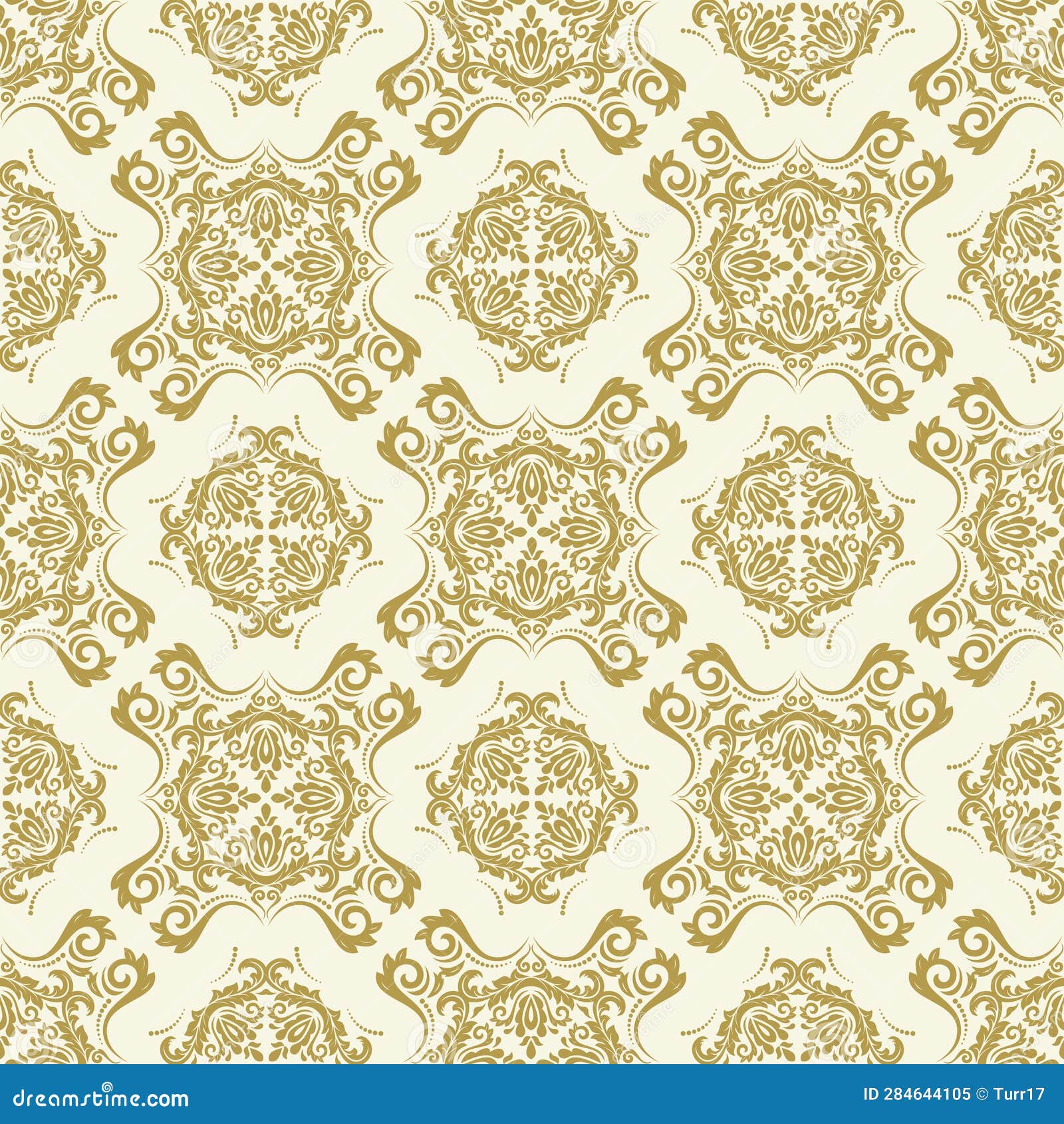 Orient Damask Seamless Background with Arabesques Stock Illustration - Illustration of elegant ...
