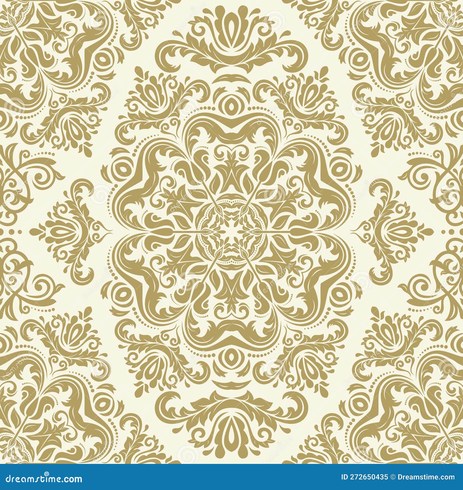 Orient Damask Seamless Vector Background with Arabesques Stock Image - Image of asian ...