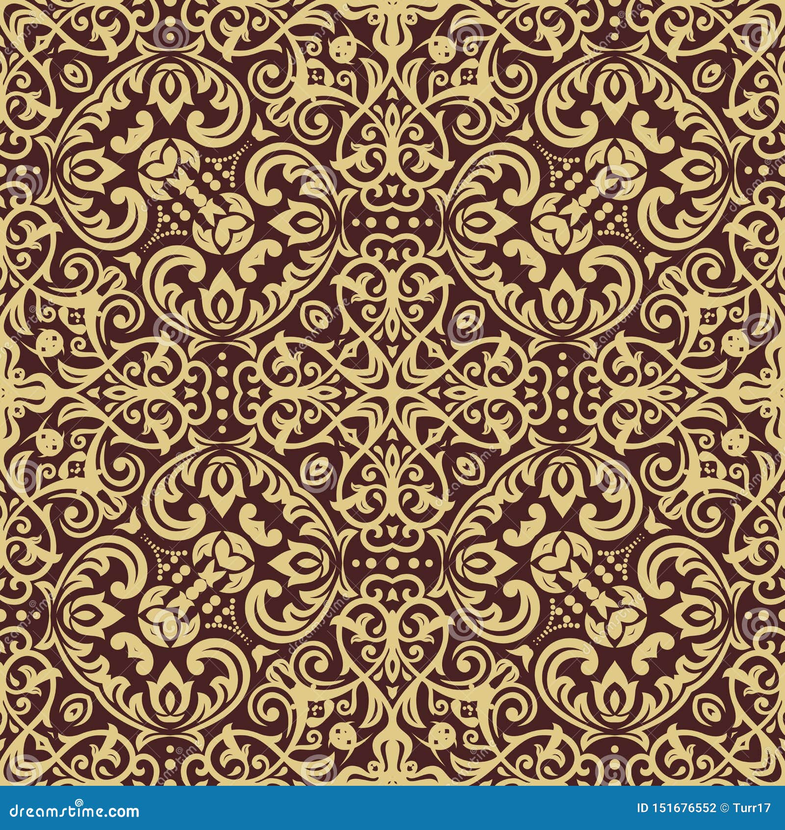 Orient Seamless Vector Background Stock Vector - Illustration of golden ...