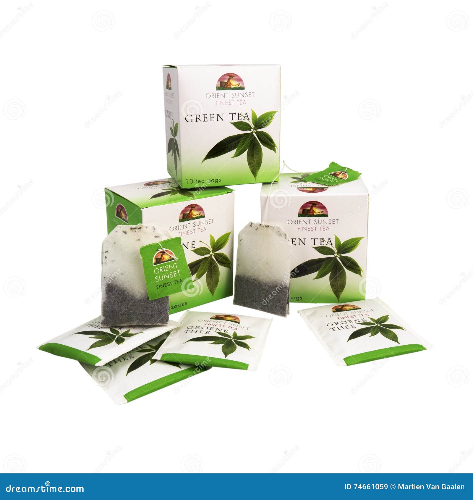 Orient Sunset green tea. editorial stock image. Image of close - 74661059