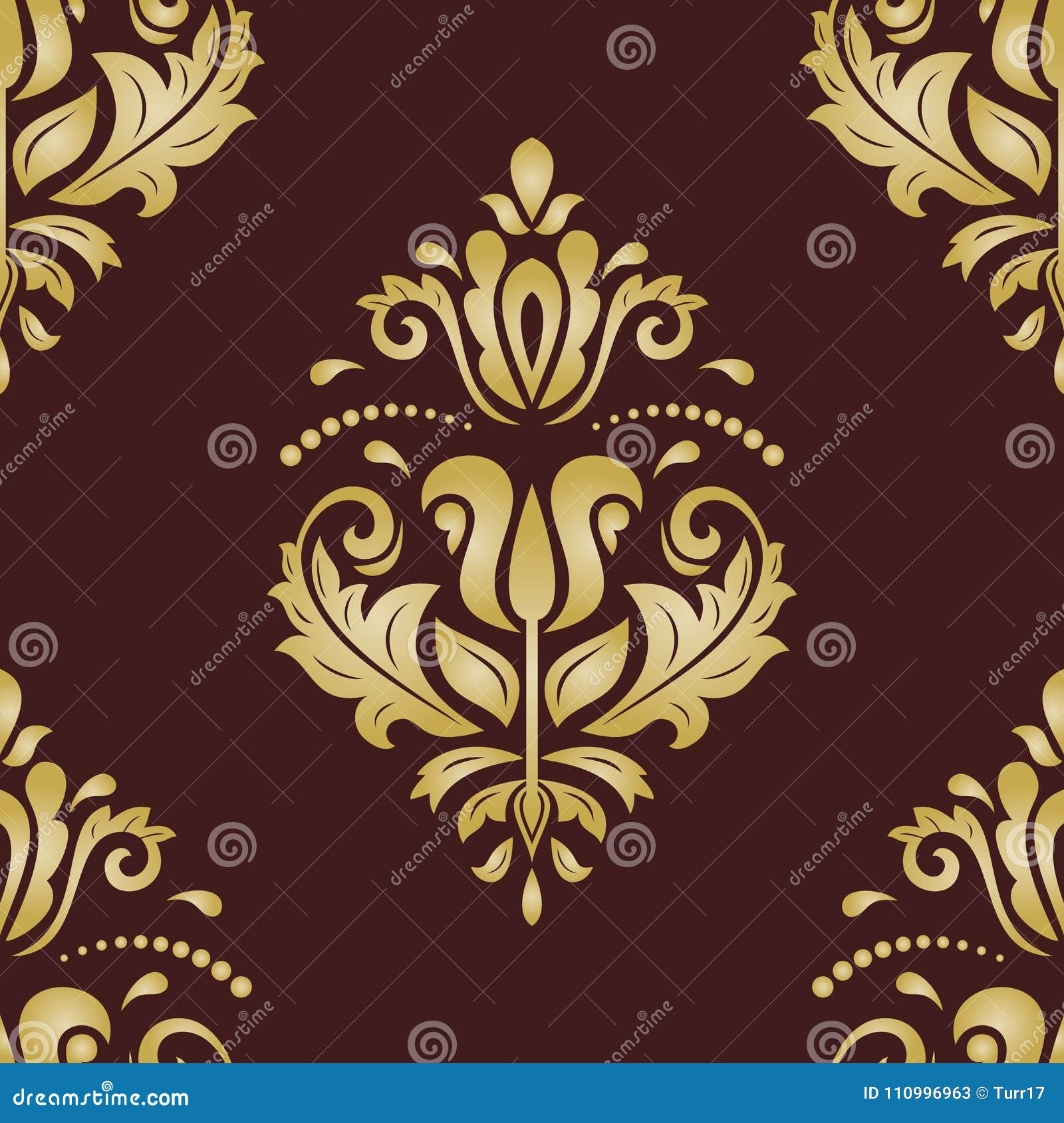 Orient Seamless Vector Background Stock Vector - Illustration of gold ...