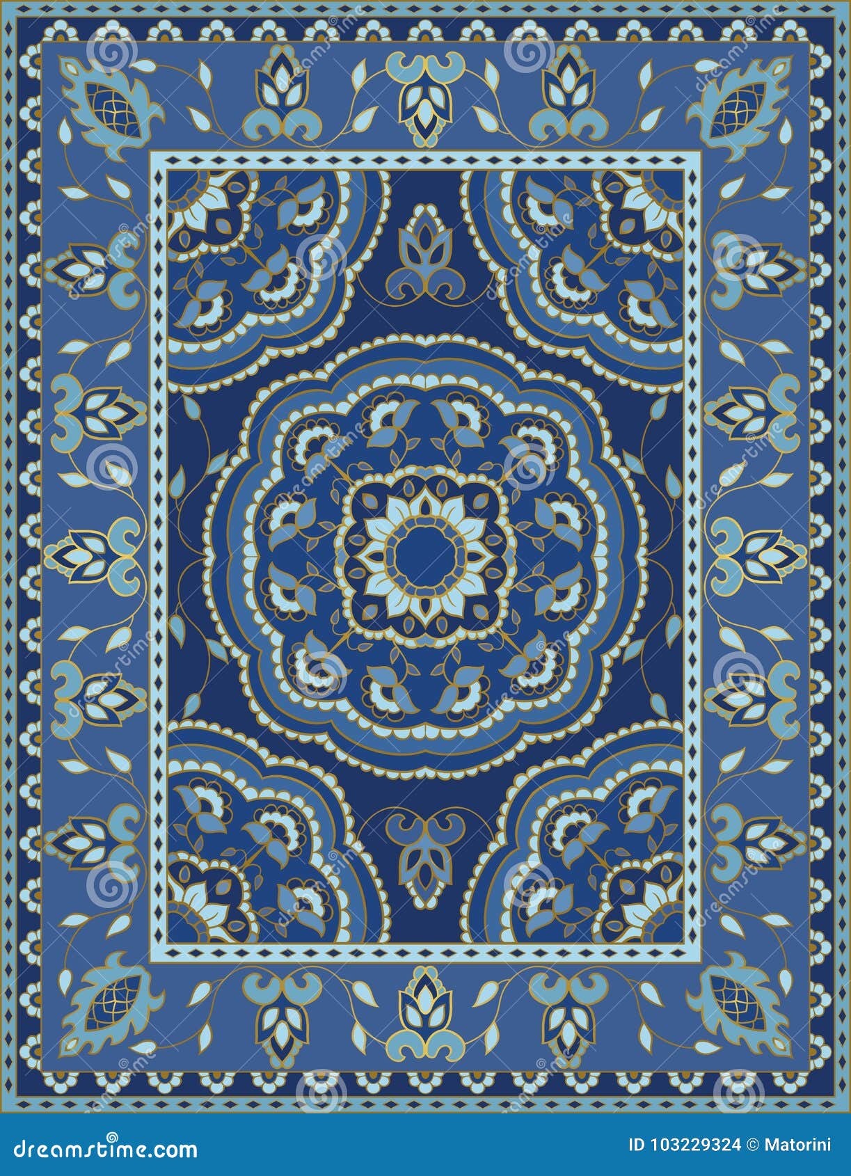 Blue template for carpet. stock vector. Illustration of abstract ...