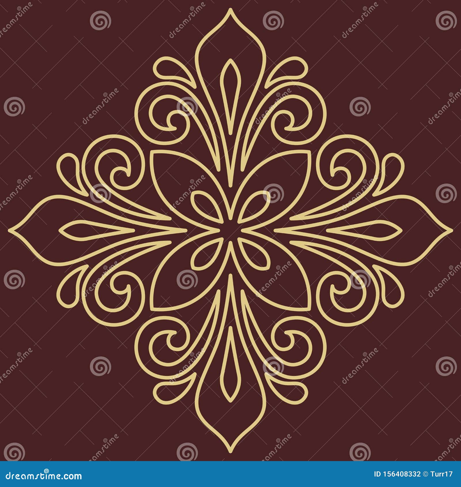 Oriental Abstract Vector Pattern Stock Vector - Illustration of mandala ...