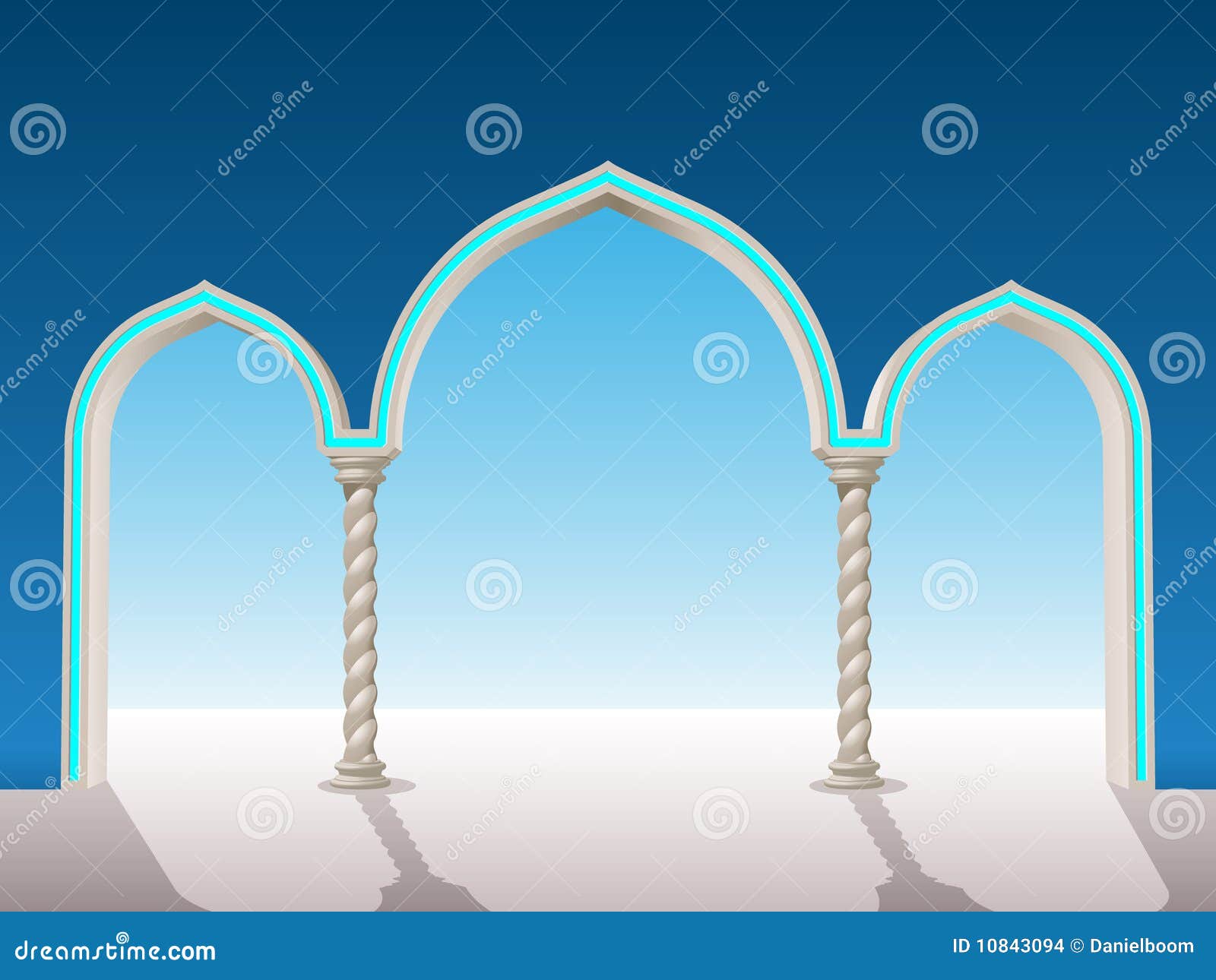 Oriental Archway Background Vector Illustration | CartoonDealer.com ...