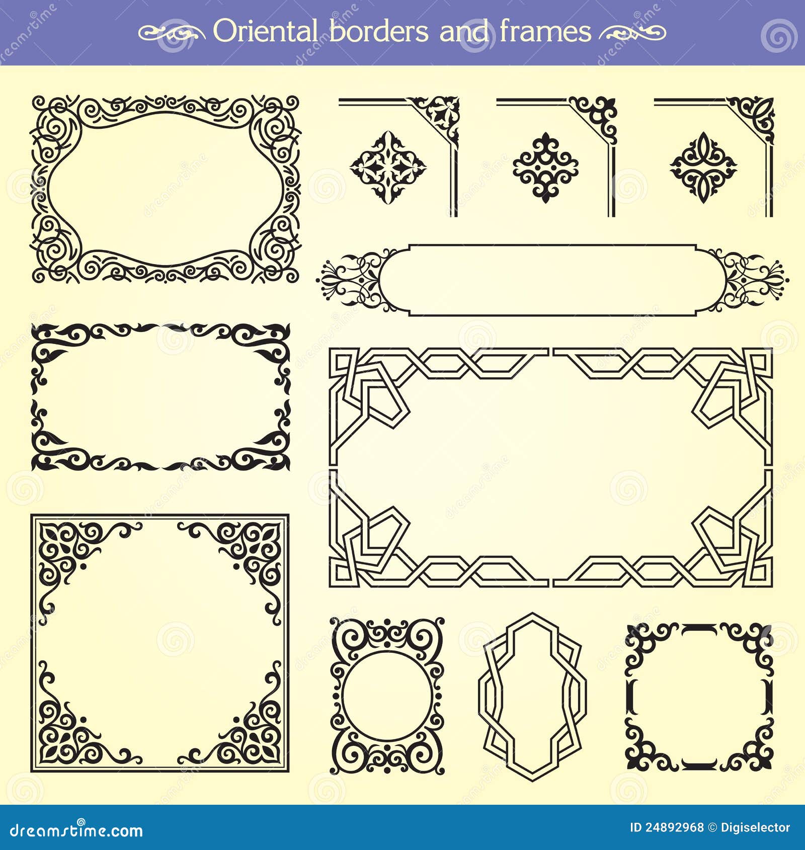 Oriental Asian Borders and Frames Stock Vector - Illustration of ...
