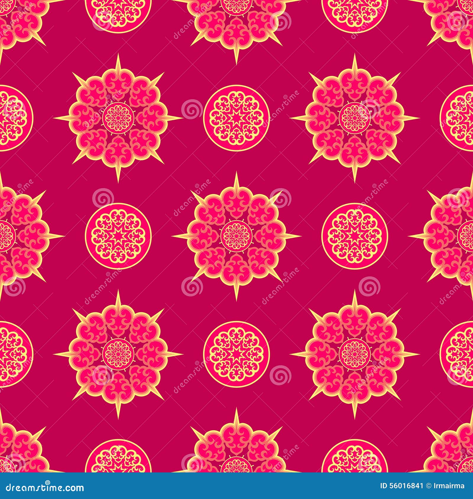 Oriental Asian Pattern with Round Elements Stock Vector - Illustration ...