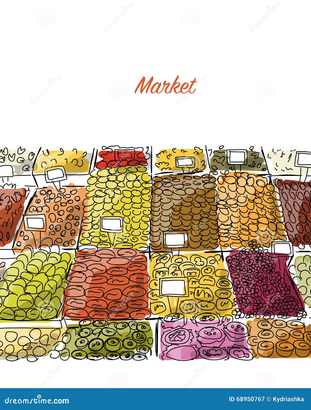 Oriental Bazaar Isolated On Green Background Royalty-Free Illustration ...