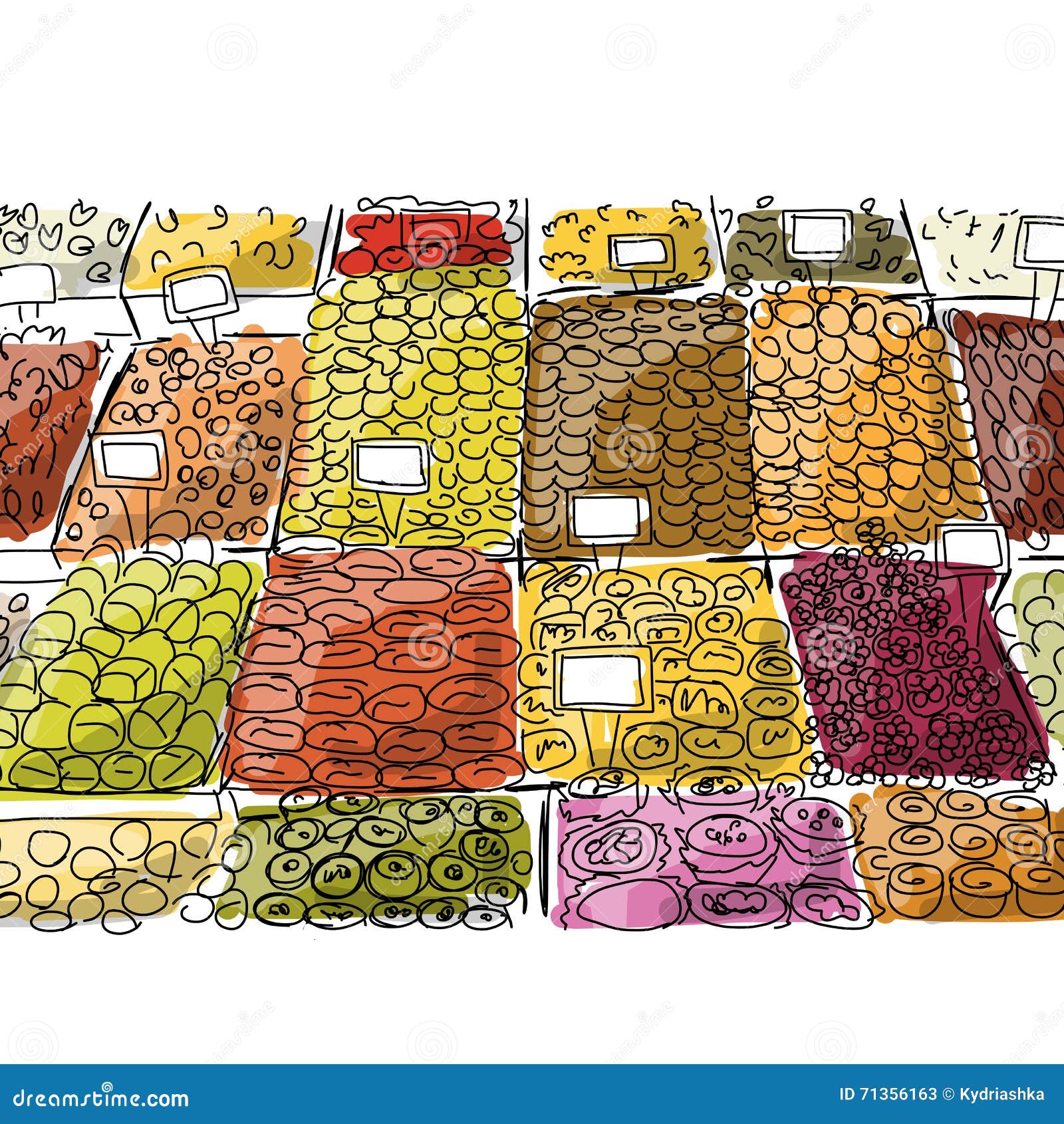 Oriental Bazaar, Sketch for Your Design Stock Vector - Illustration of ...