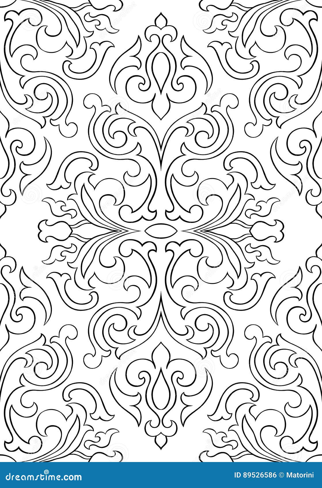 Oriental Black and White Ornament. Stock Vector - Illustration of ...