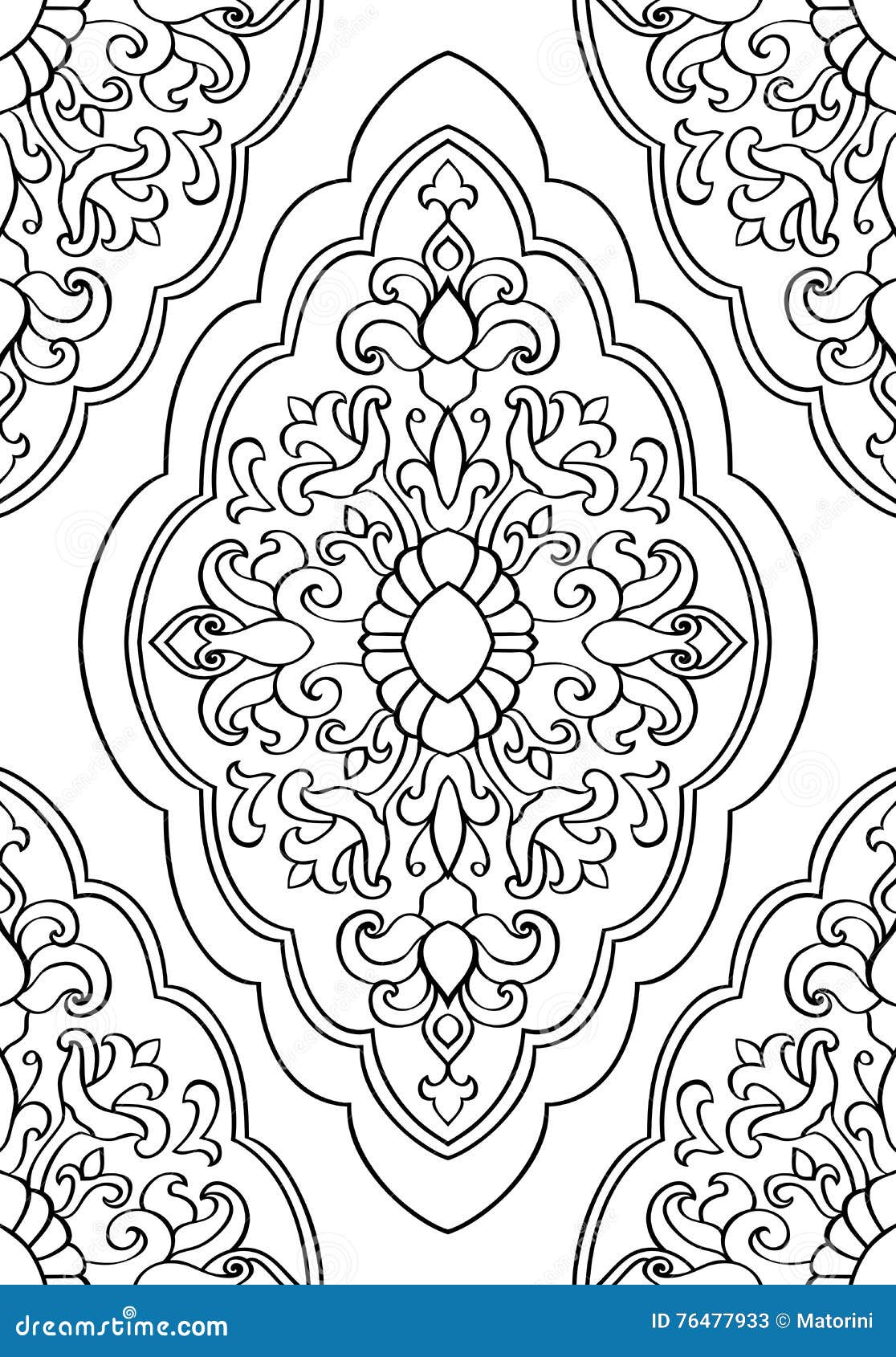 Oriental Black and White Ornament. Stock Vector - Illustration of ...