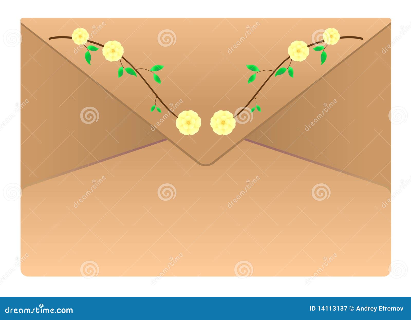 Oriental Cherry Branch on Post Envelope Stock Vector - Illustration of ...