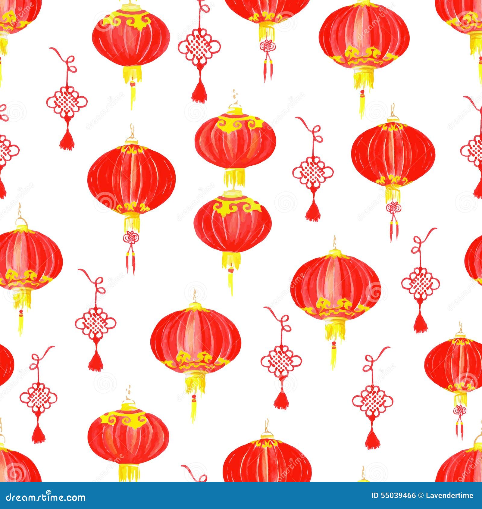 Oriental Chinese Lantern Seamless Vector Pattern Stock Vector ...