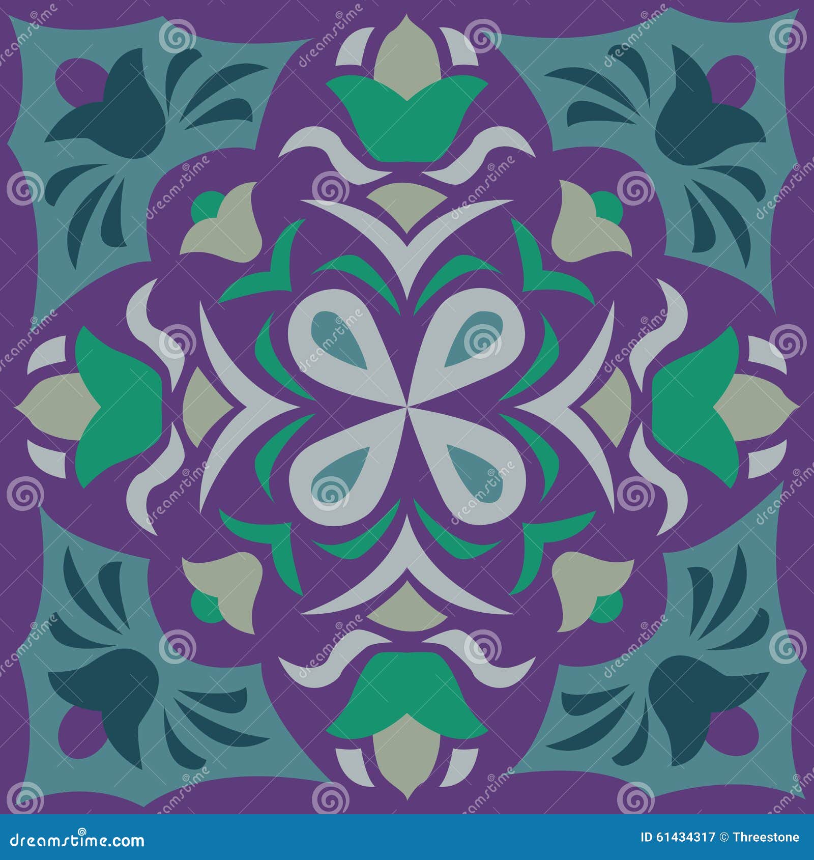 Oriental Chinese Traditional Flower Square Pattern Stock Vector ...