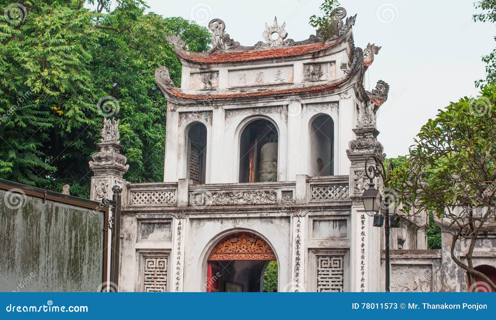 Oriental Chinese Traditional Gate with Bell Stock Image - Image of ...