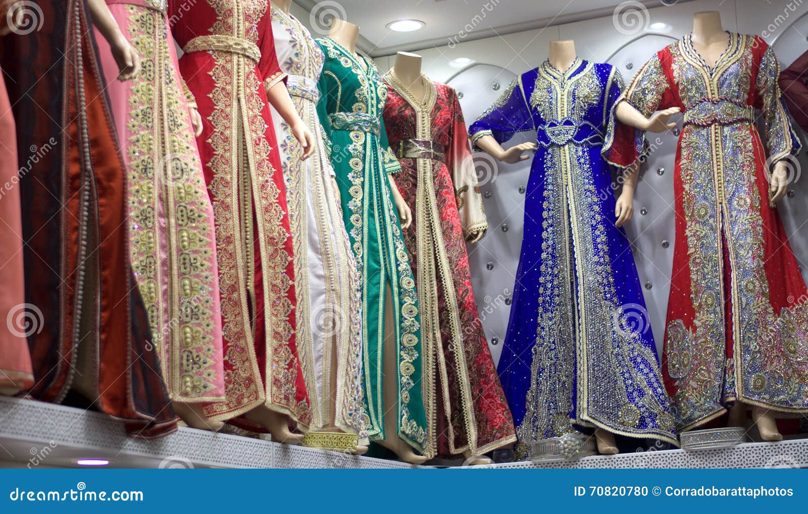 Oriental Clothes in the Large Arab Markets Stock Photo - Image of ...