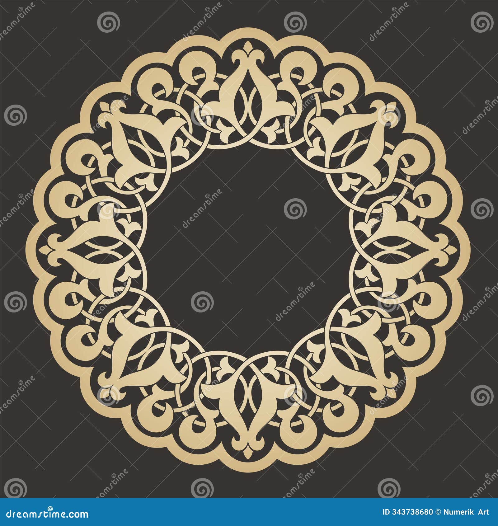 Oriental Decoration Islamic Pattern, Round Style Design. Arabic ...