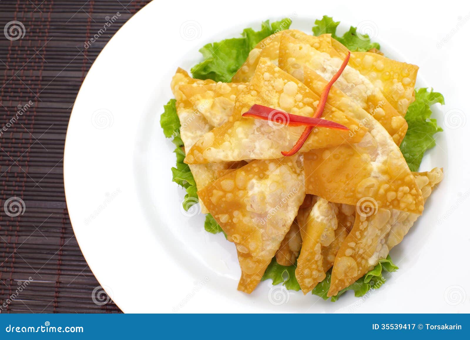 Oriental Deep Fried Wontons Stock Image - Image of appetiser, cuisine ...