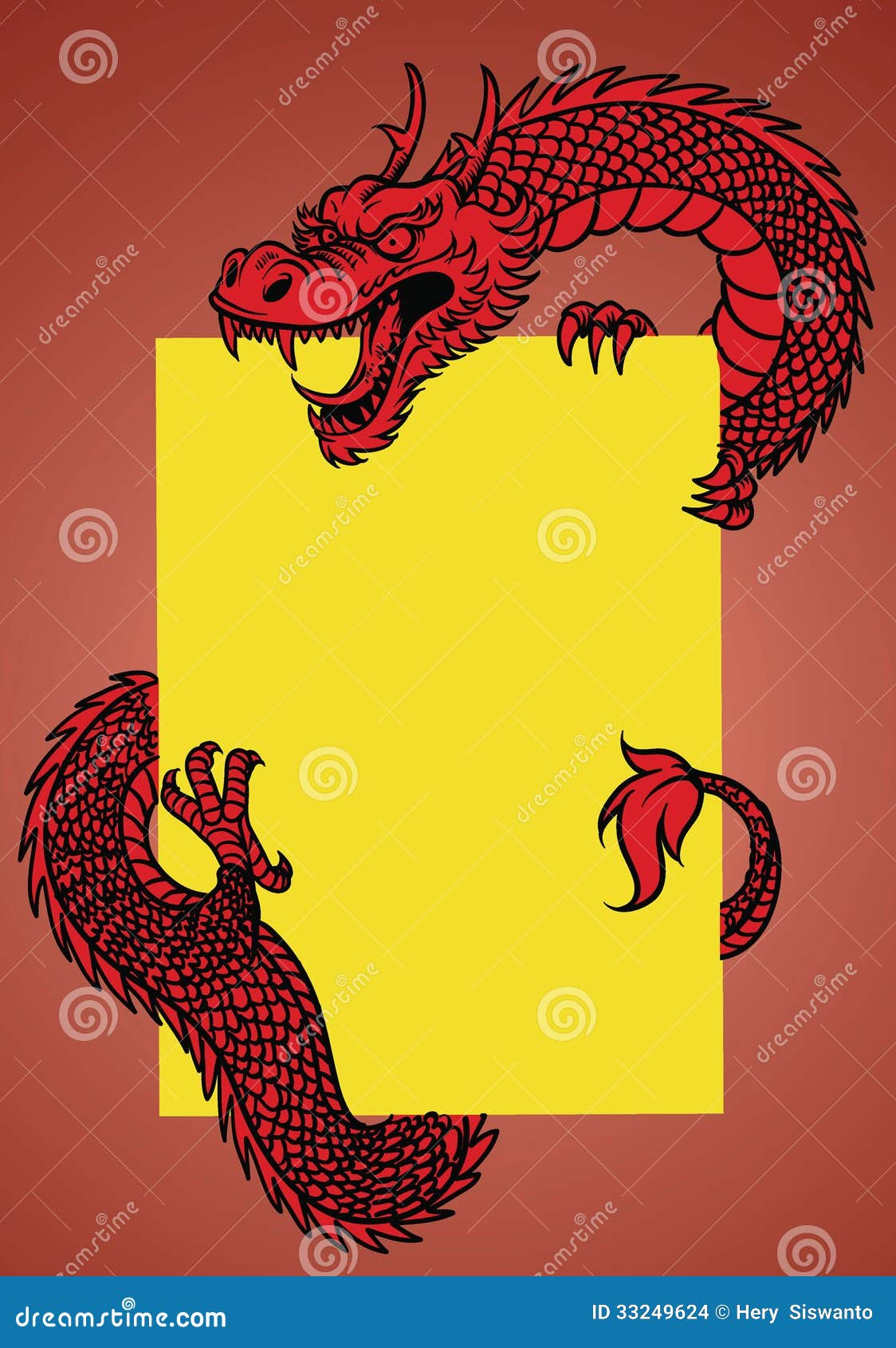 Oriental Dragon with Blank Space Stock Vector - Illustration of ...
