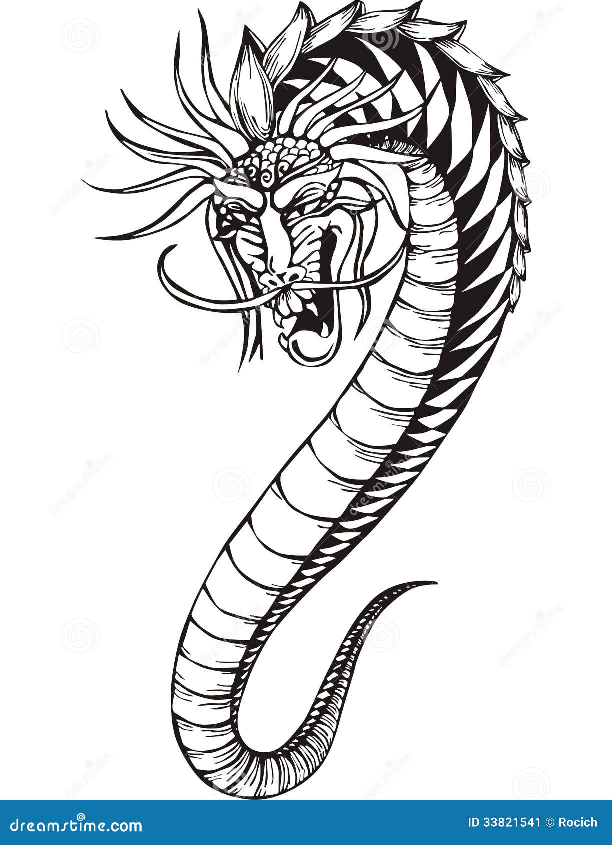 Oriental dragon worm stock vector. Illustration of mythical - 33821541