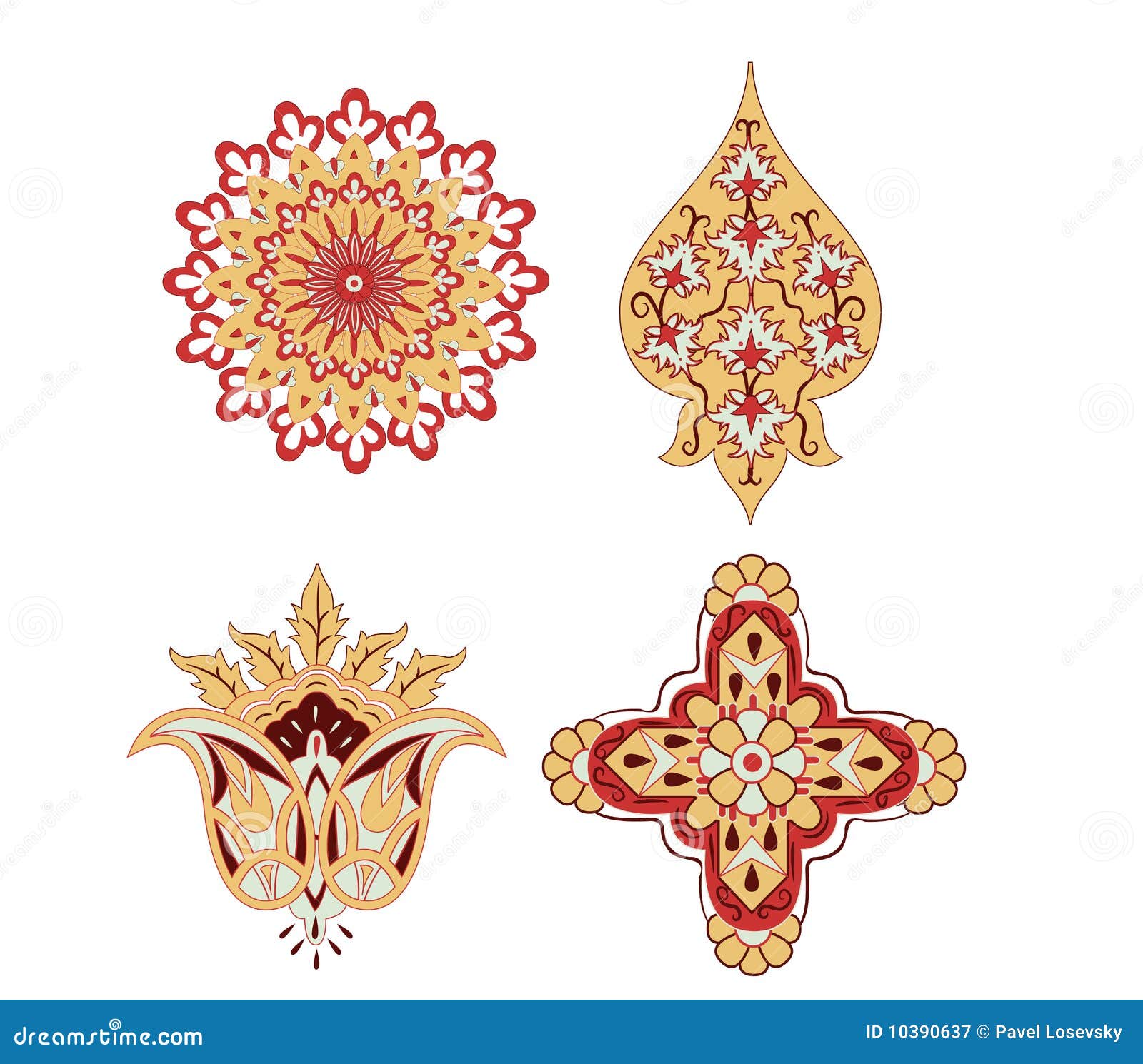 Oriental Elements Rosace Vector Stock Vector - Illustration of arabic ...