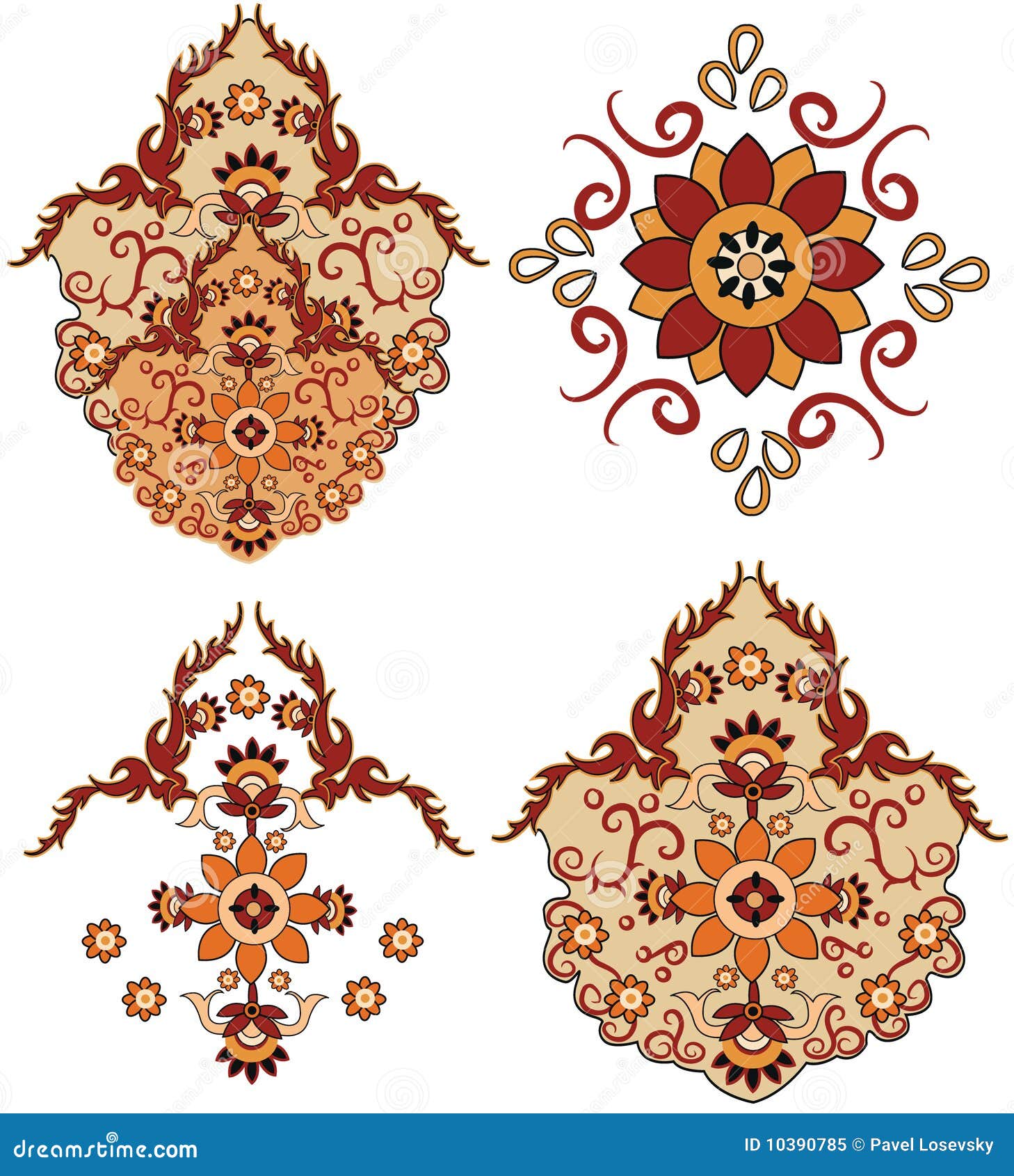 Oriental Elements Rosace Vector Stock Vector - Illustration of persia ...